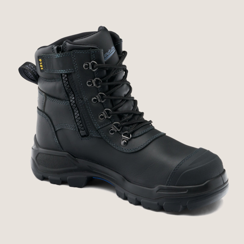 Blundstone 9161 RotoFlex Chemical Resistant Zip Side Black Safety Boot ...
